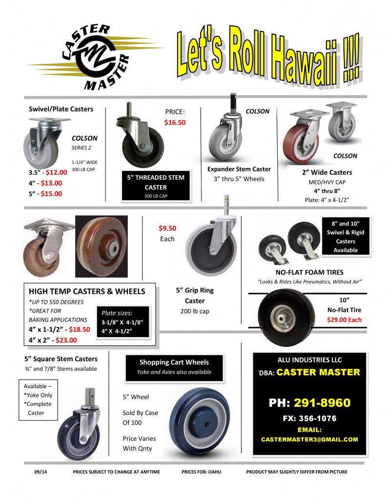 Casters and Wheels Hawaii -Caster Master